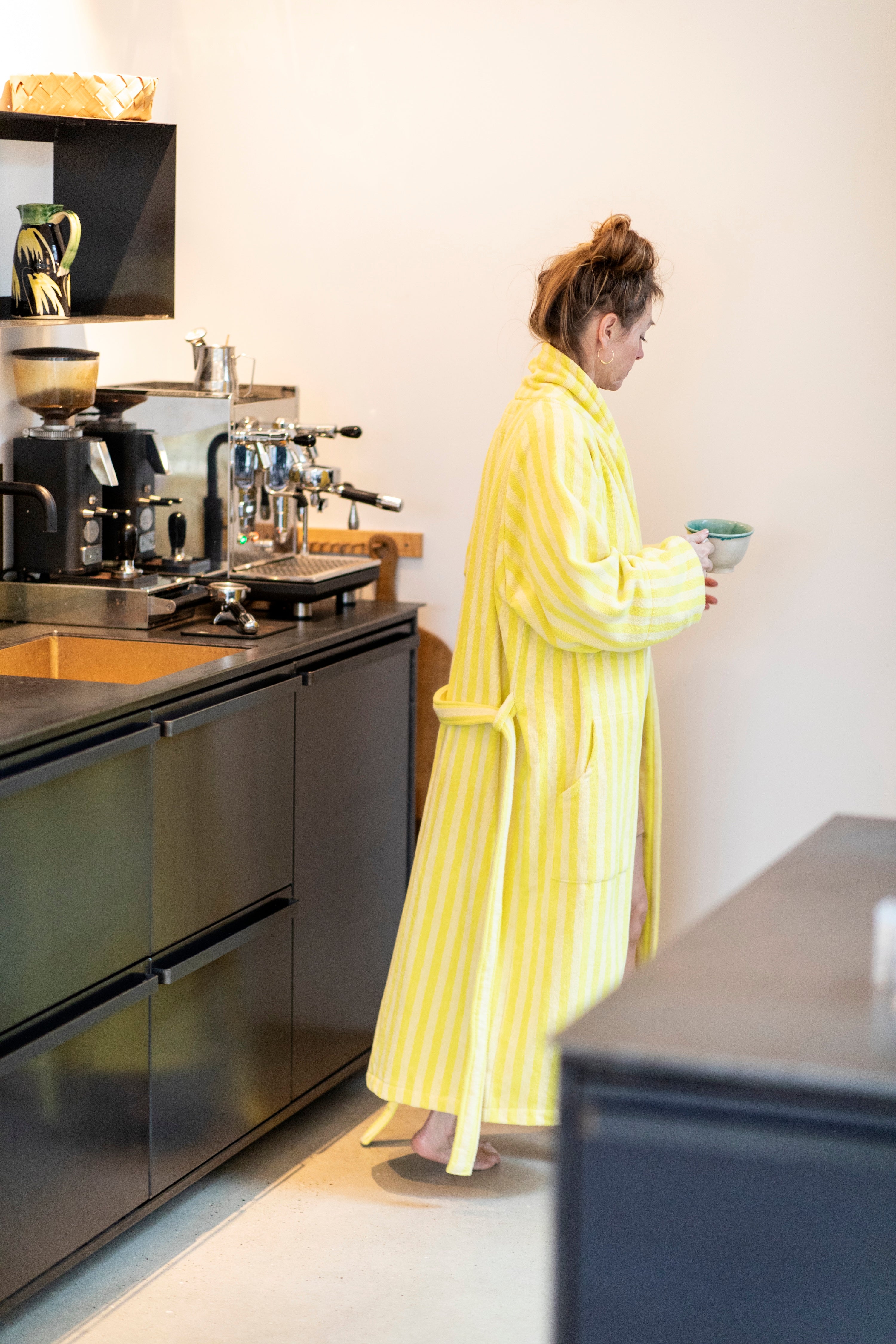 Naram Bathrobe, pristine & neon yellow